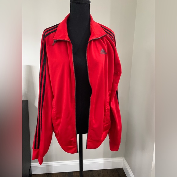 adidas | Jackets & Coats | Adidas Red And Black Jacket | Poshmark